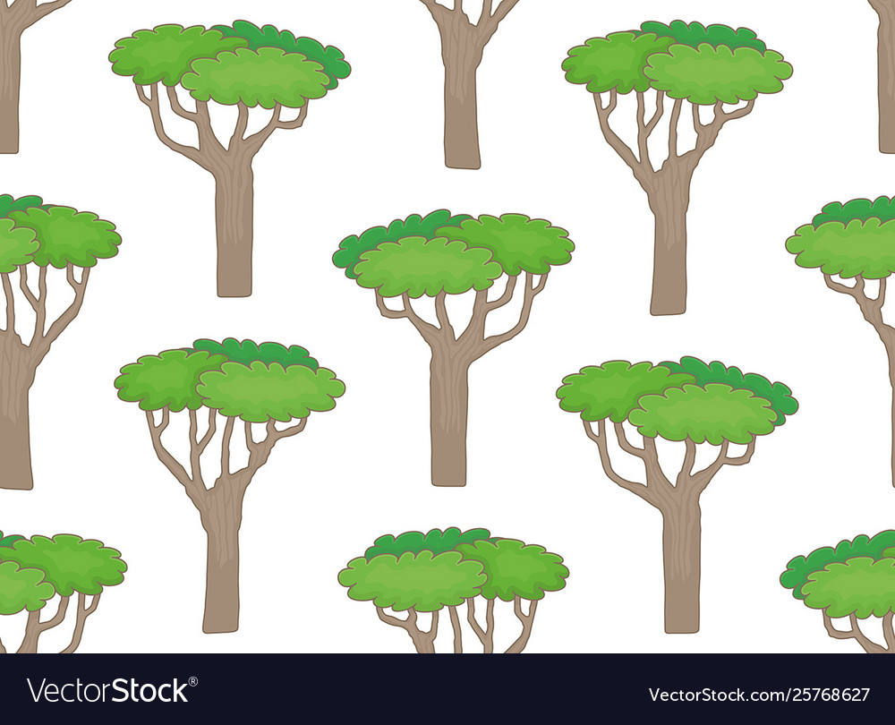 Seamless pattern with trees Royalty Free Vector Image