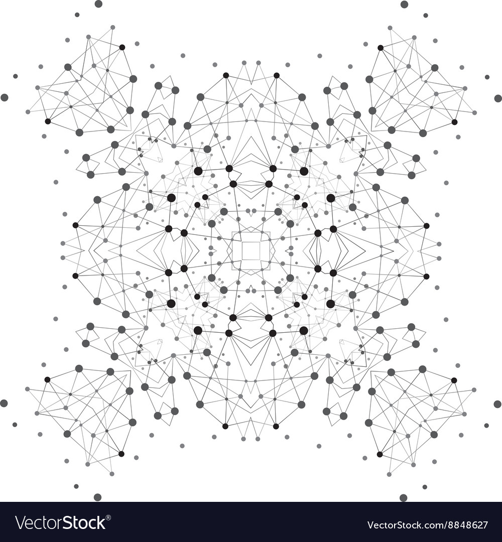 Shape Molecular Structure With Lines And Dots Vector Image