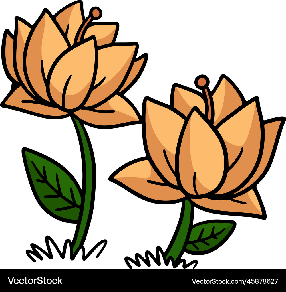 Spring flower cartoon colored clipart Royalty Free Vector