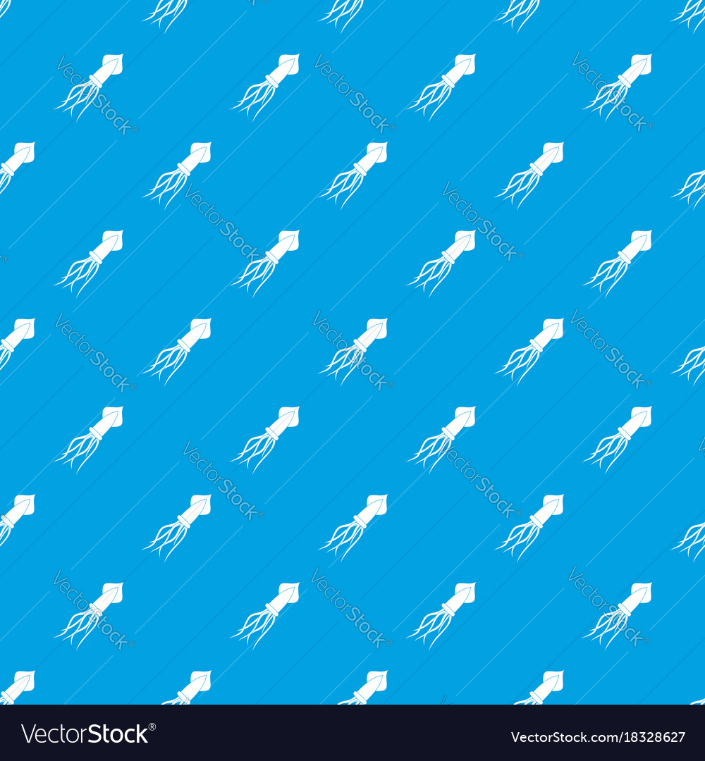Squid pattern seamless blue Royalty Free Vector Image