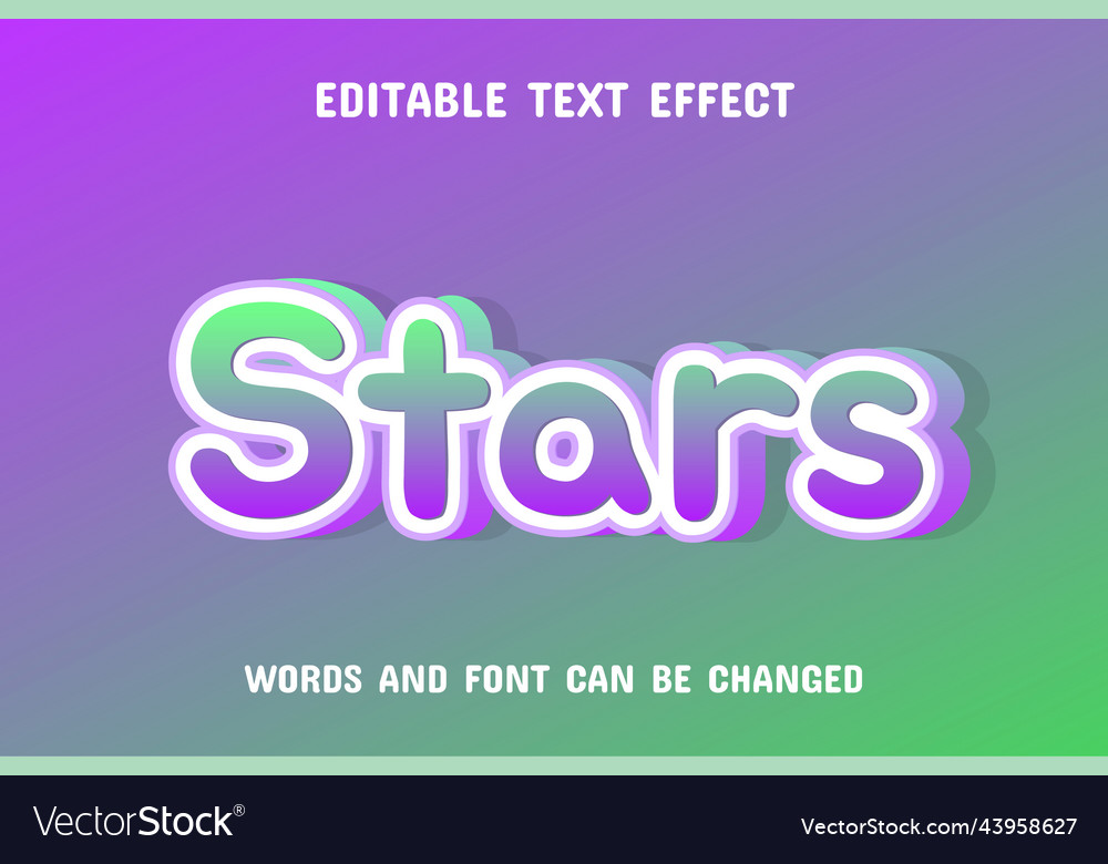 Stars text - editable gradient text effect Vector Image