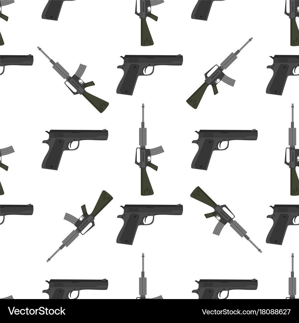 Weapons handgun pistol submachine hand gun Vector Image