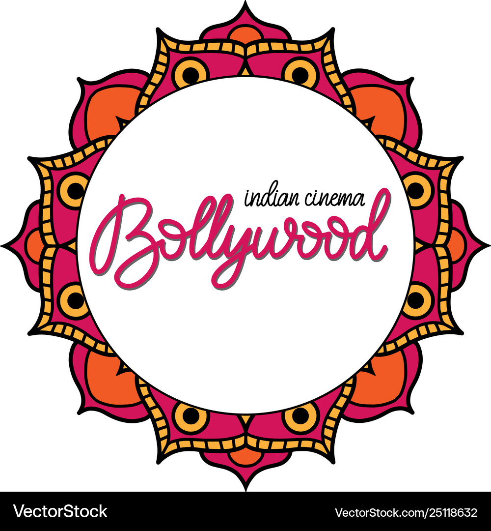 Bollywood indian cinema lettering image Royalty Free Vector