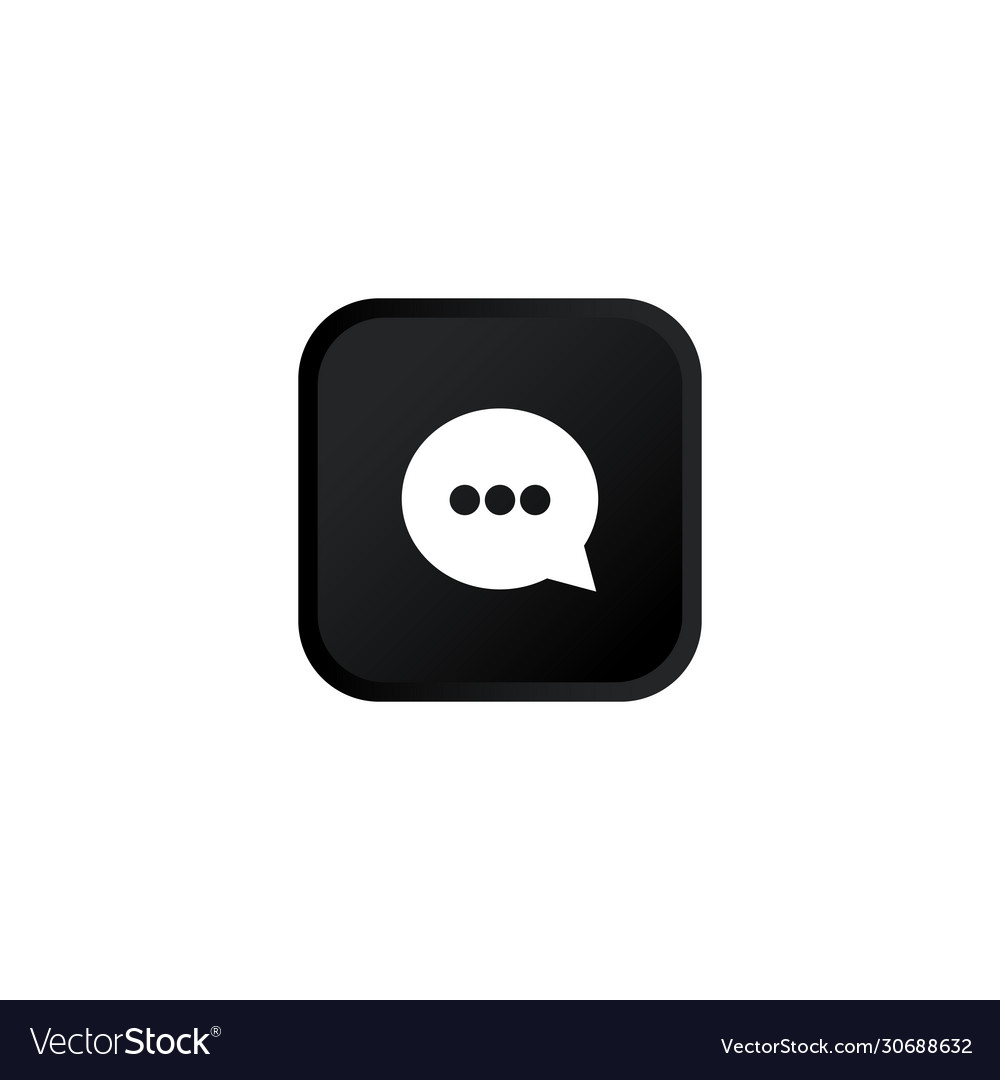 Chat message icon modern button design black Vector Image
