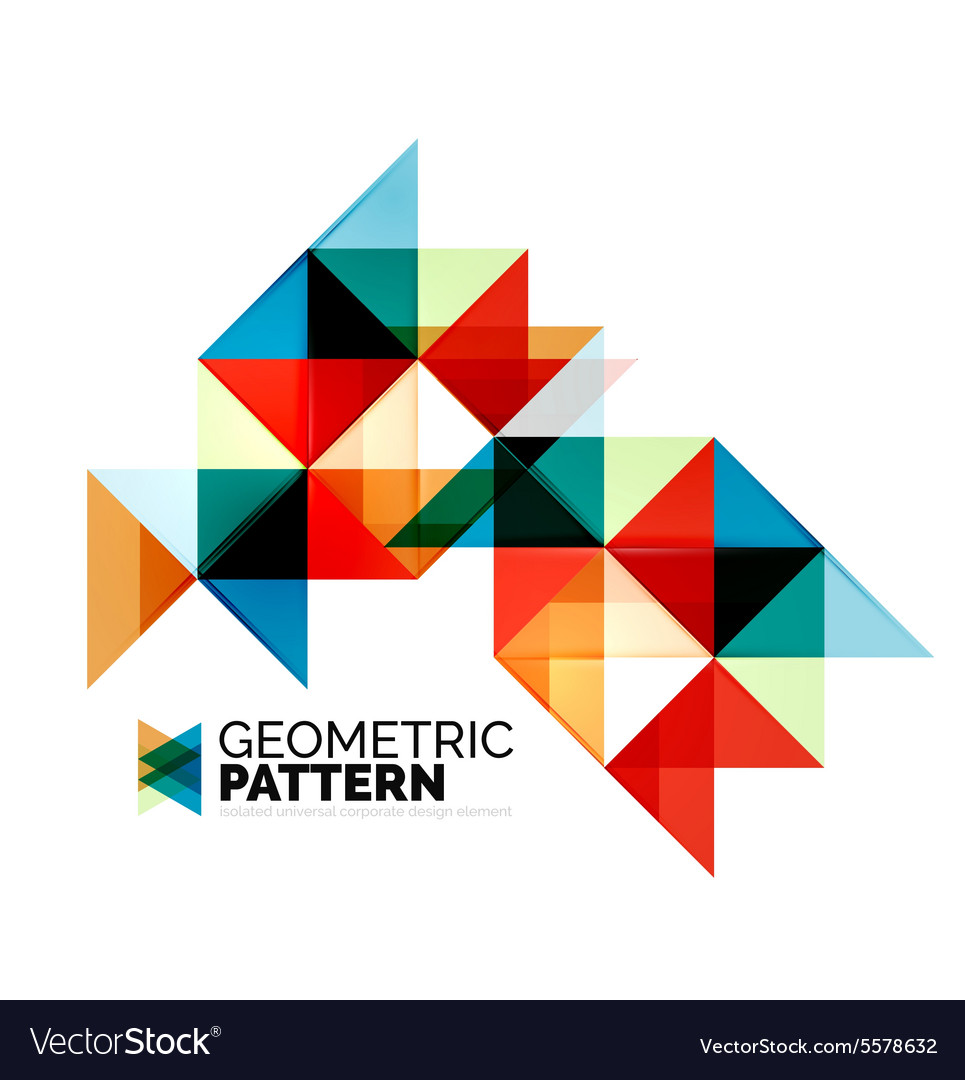 Geometric triangle mosaic pattern element isolated