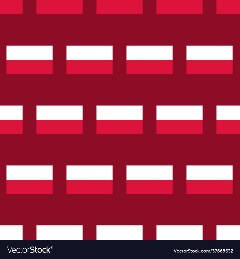 Poland flags seamless pattern background Vector Image