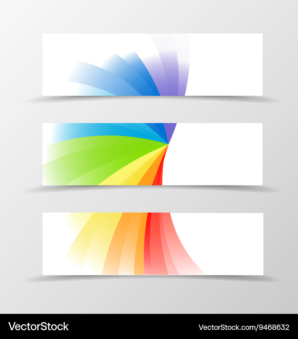 Set of banner rainbow design Royalty Free Vector Image