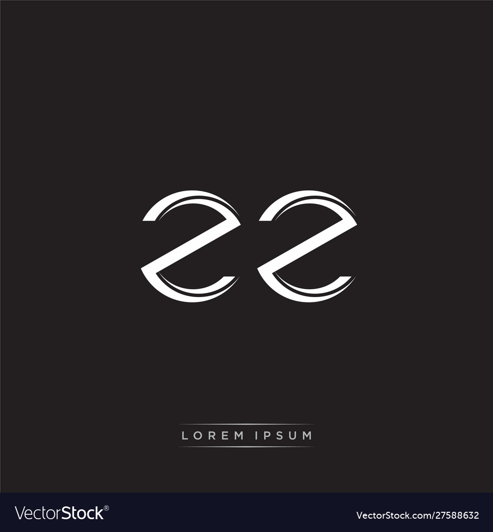 Zz initial letter split lowercase logo modern Vector Image