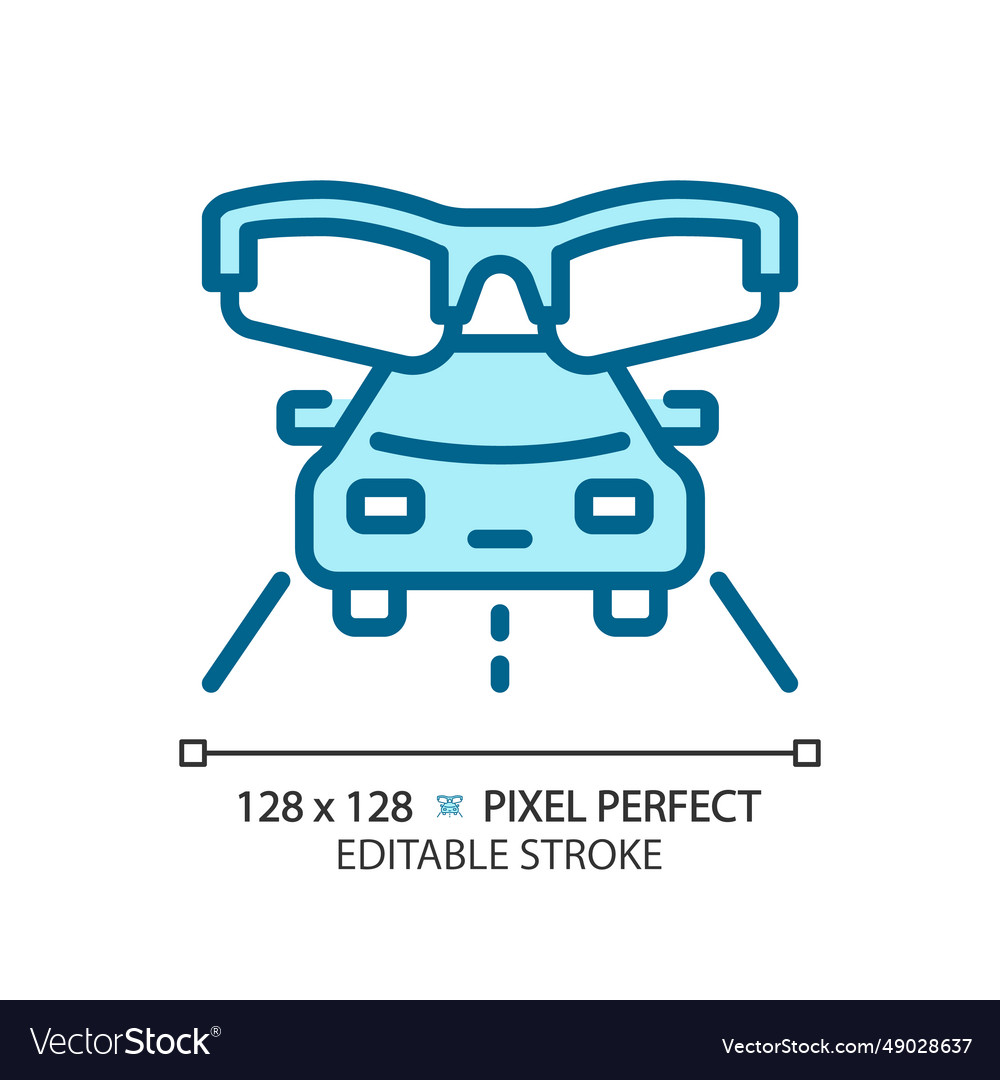 2d customizable thin linear blue car Royalty Free Vector