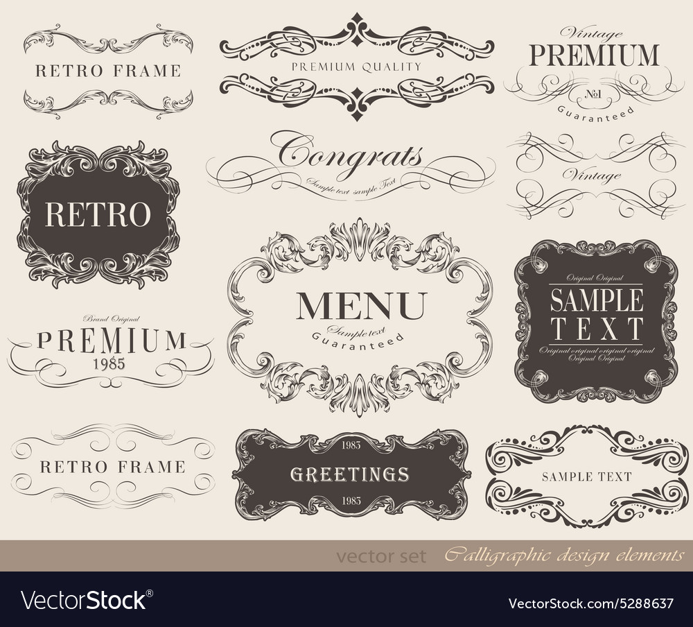 Calligraphic elements Royalty Free Vector Image