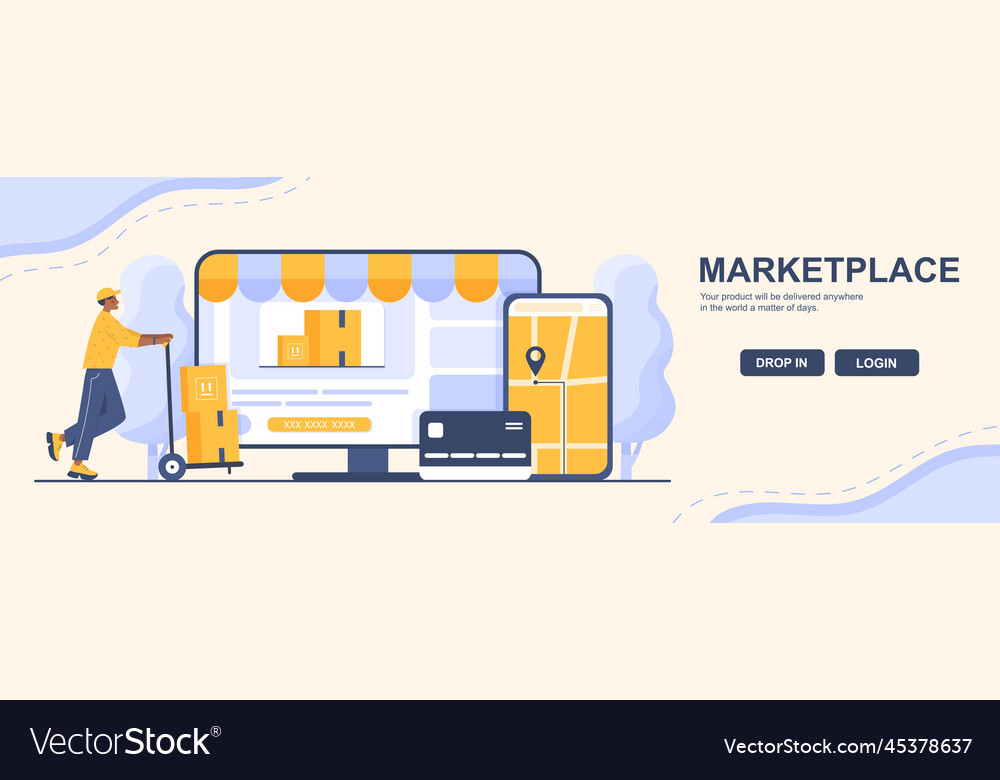 Electronic shop application Royalty Free Vector Image