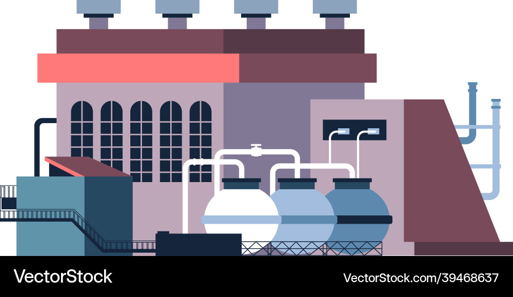 Factory exterior facility or production center Vector Image