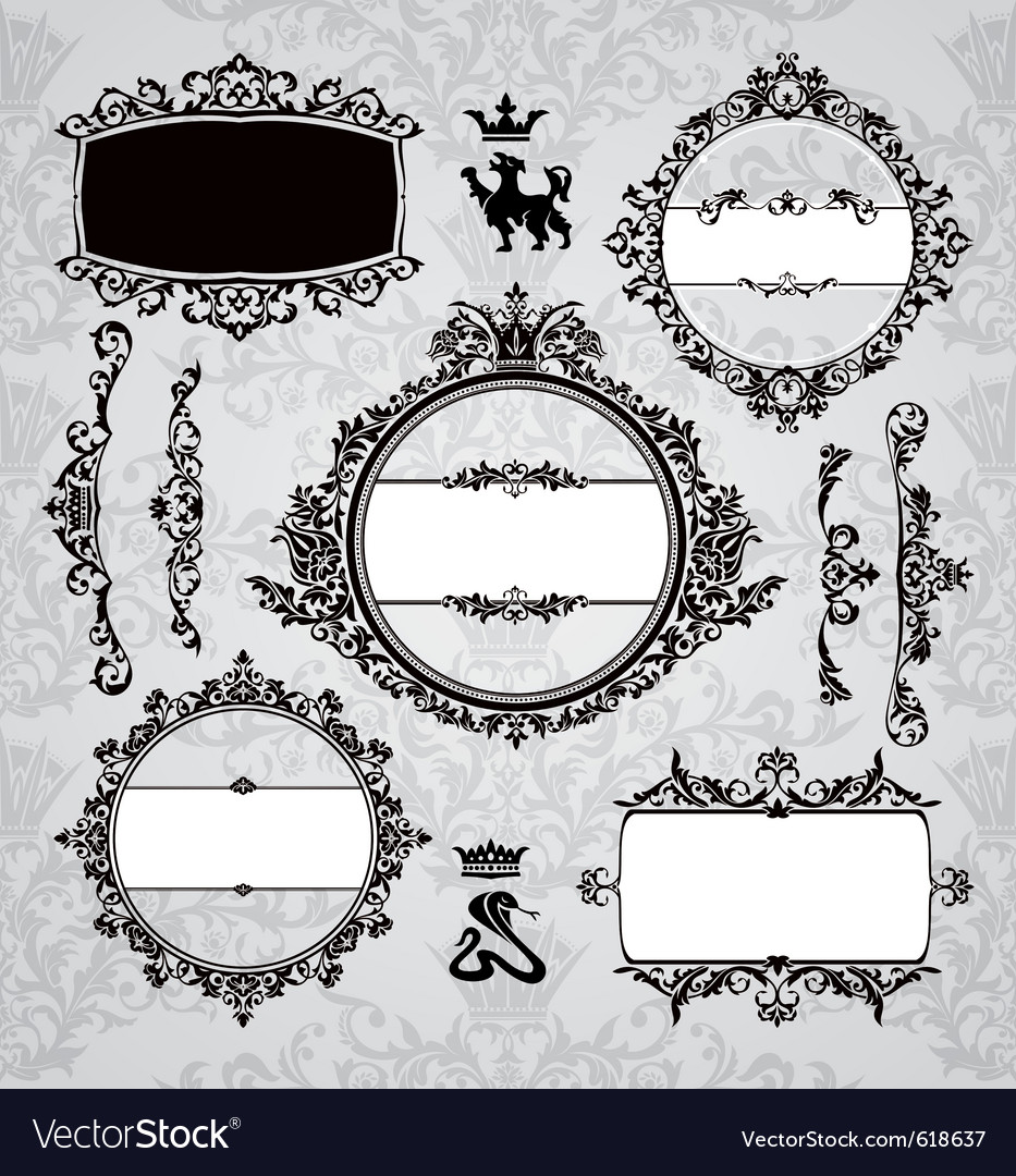 Frames and vintage design elements Royalty Free Vector Image