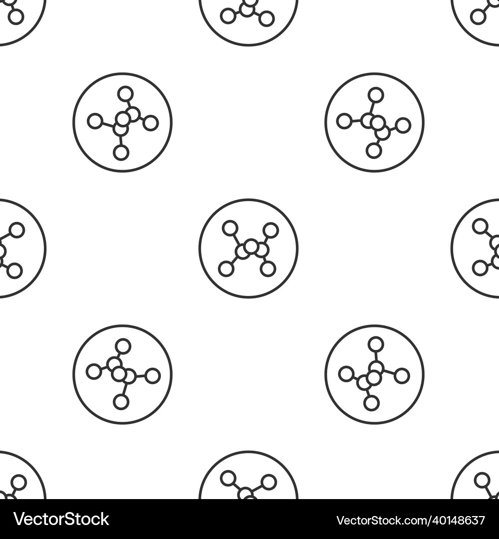 Grey line chemical formula icon isolated seamless Vector Image
