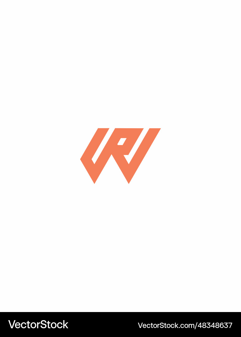 Initial letter wr logo or rw logo design te Vector Image