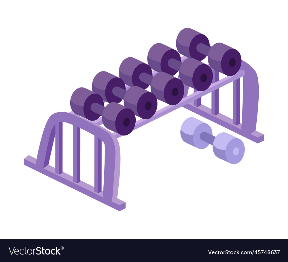 Isometric dumbbell weight rack as gym equipment Vector Image