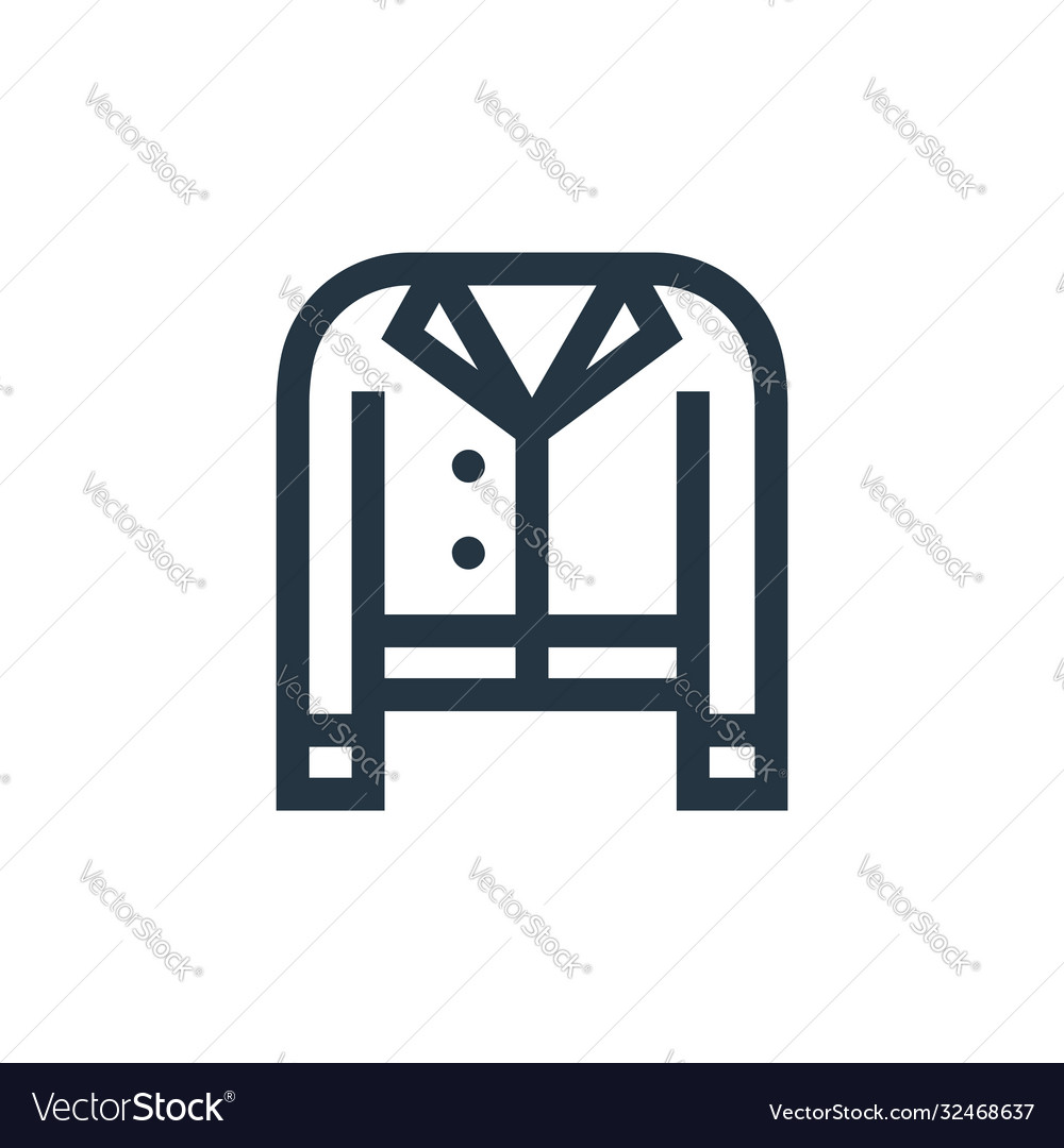 Jacket icon editable stroke linear Royalty Free Vector Image
