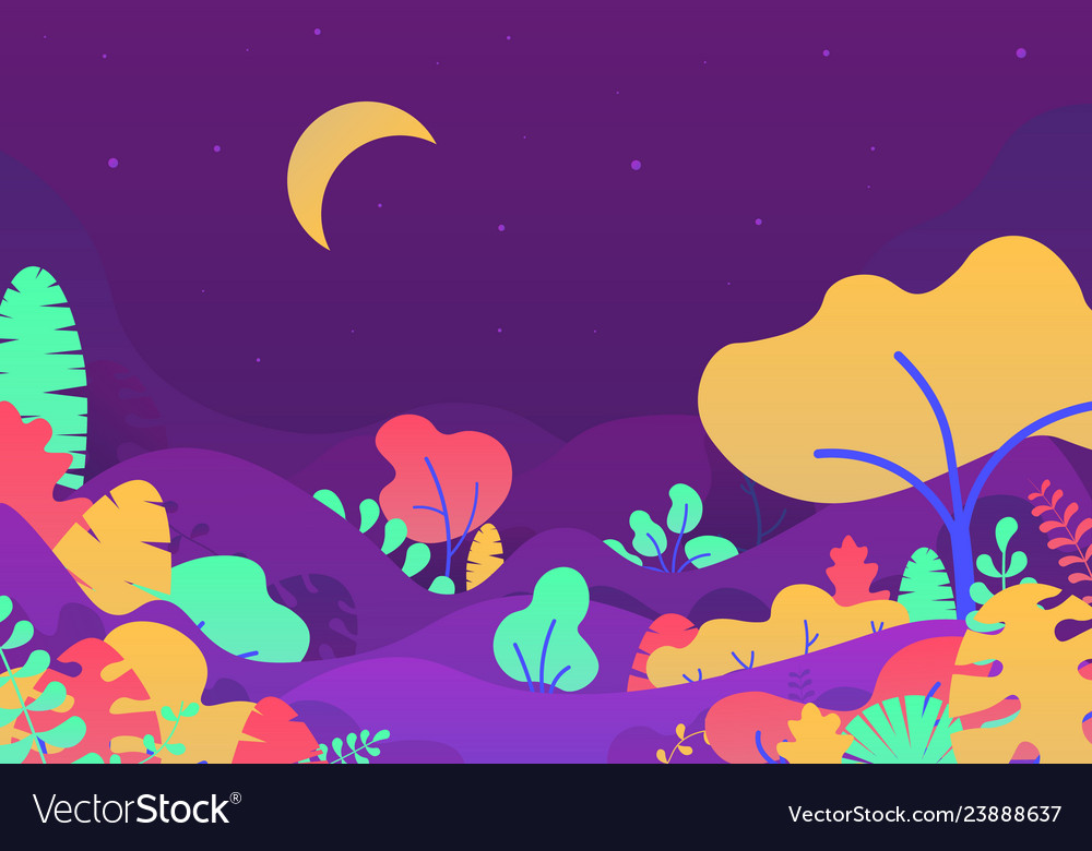 Magic forest with trees Royalty Free Vector Image