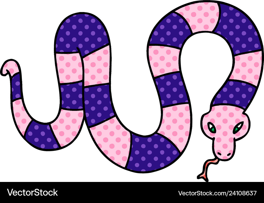 Quirky comic book style cartoon snake Royalty Free Vector