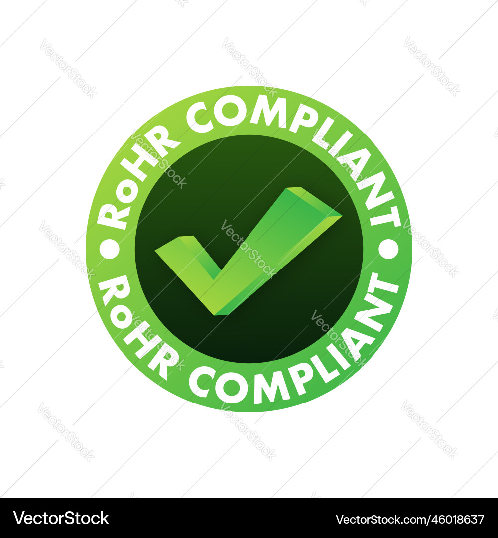 Rohs compliant symbol label quality mark rohs Vector Image