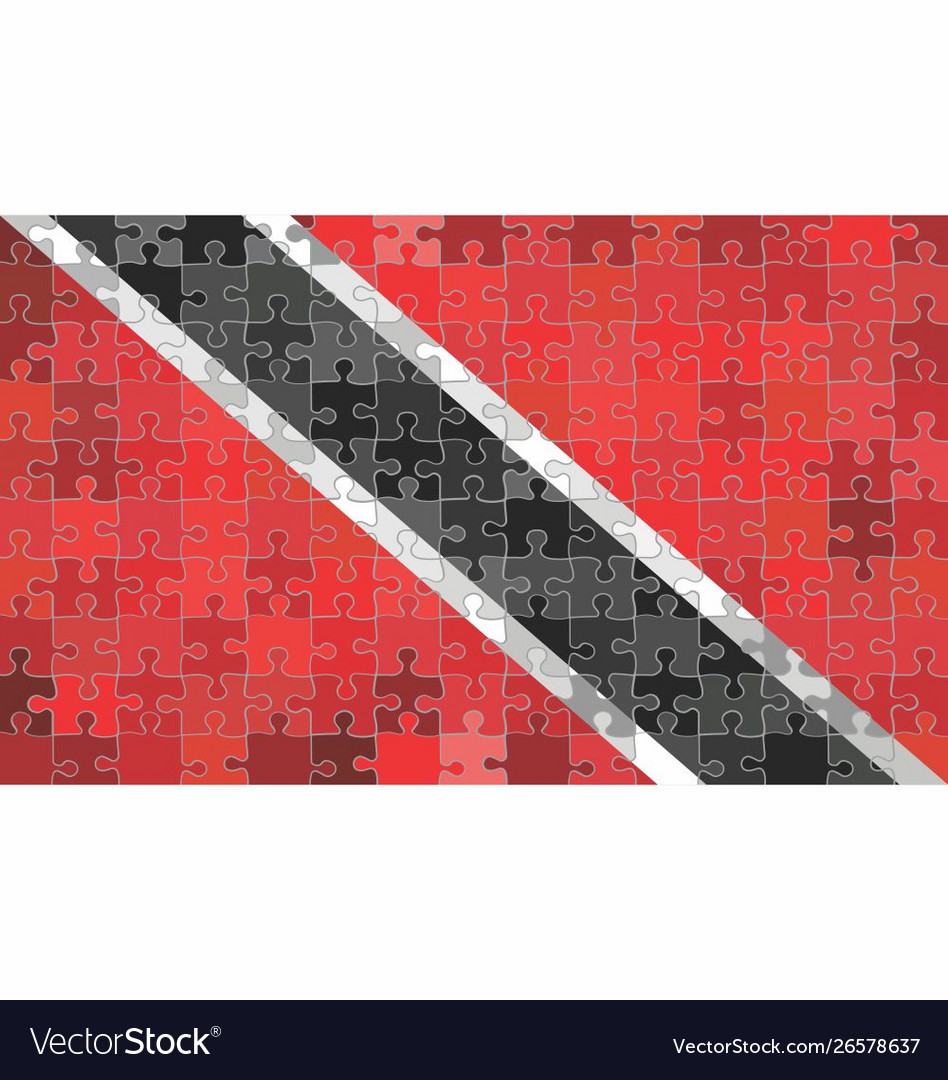 Trinidad and tobago flag made puzzle background Vector Image