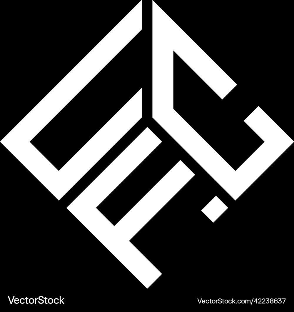 Ufc letter logo design on black background Vector Image