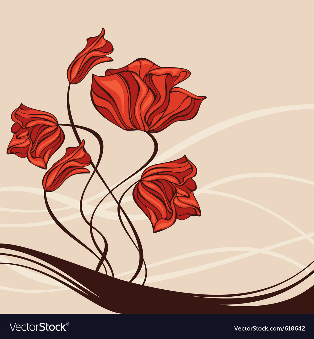 Abstract flowers Royalty Free Vector Image - VectorStock