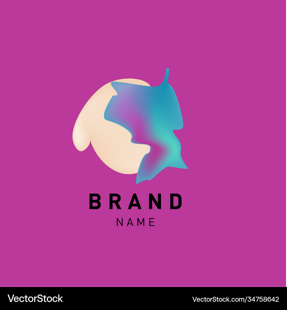 Abstract liquid 3d gradient logo brand company Vector Image