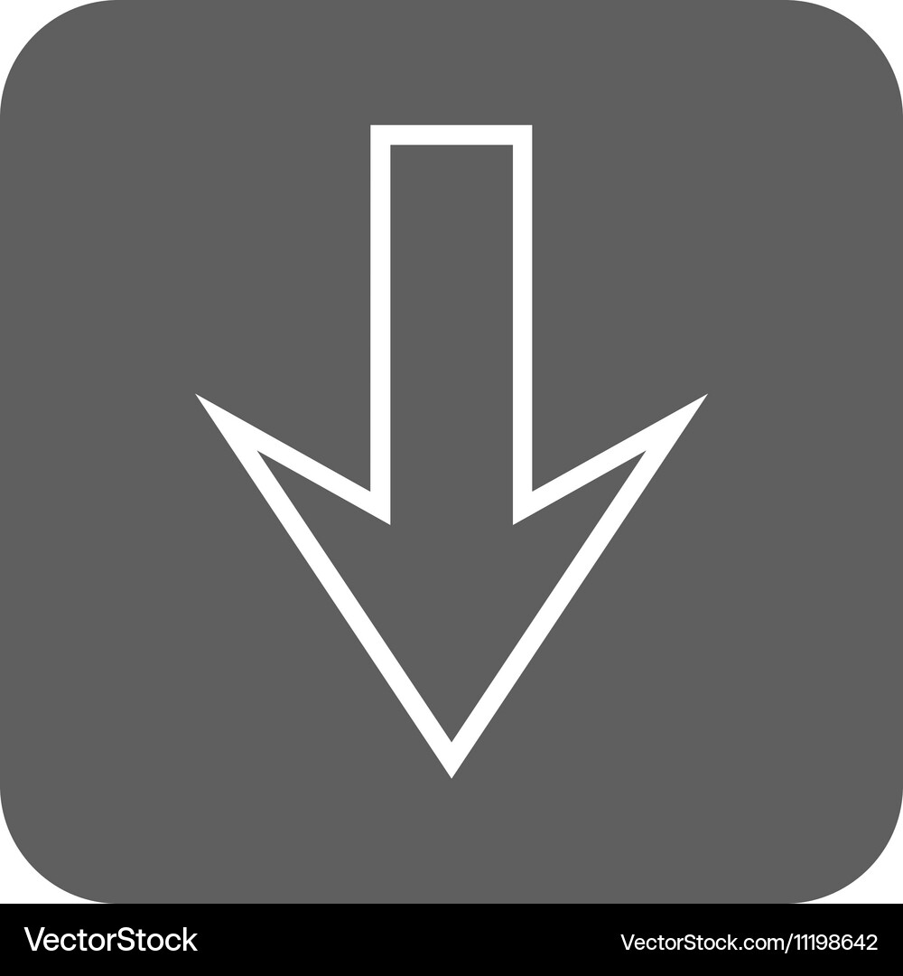 Arrow down flat squared icon Royalty Free Vector Image