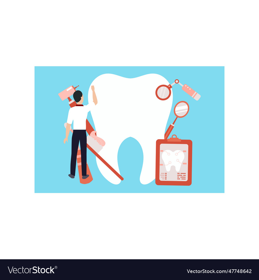 Boy checking teeth Royalty Free Vector Image - VectorStock