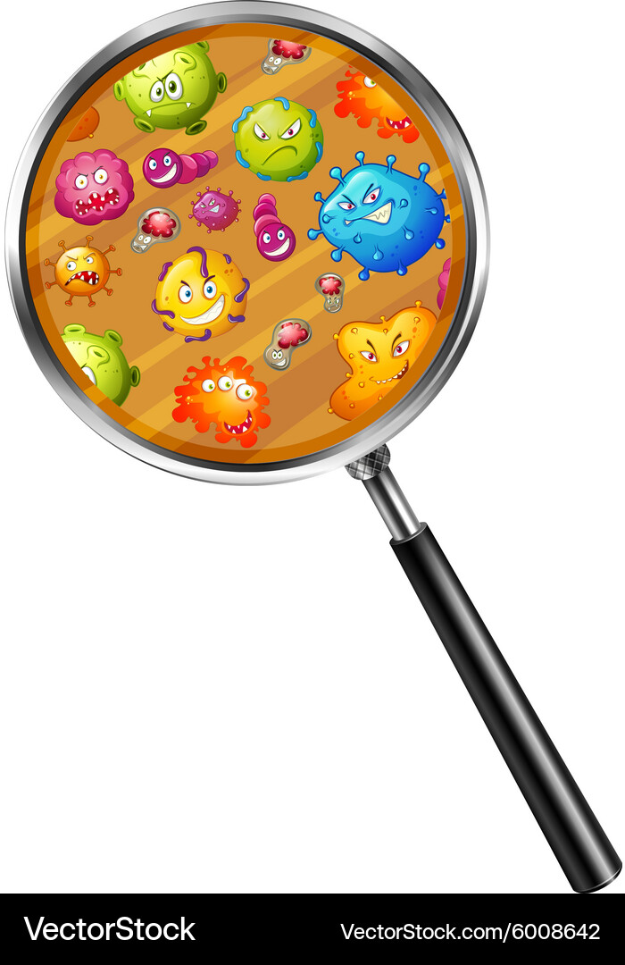 Close up look of germs Royalty Free Vector Image