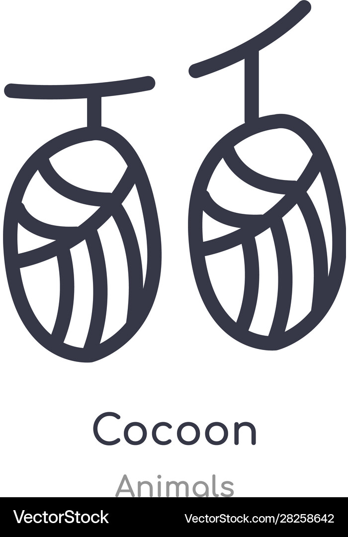 Cocoon outline icon isolated line from animals Vector Image