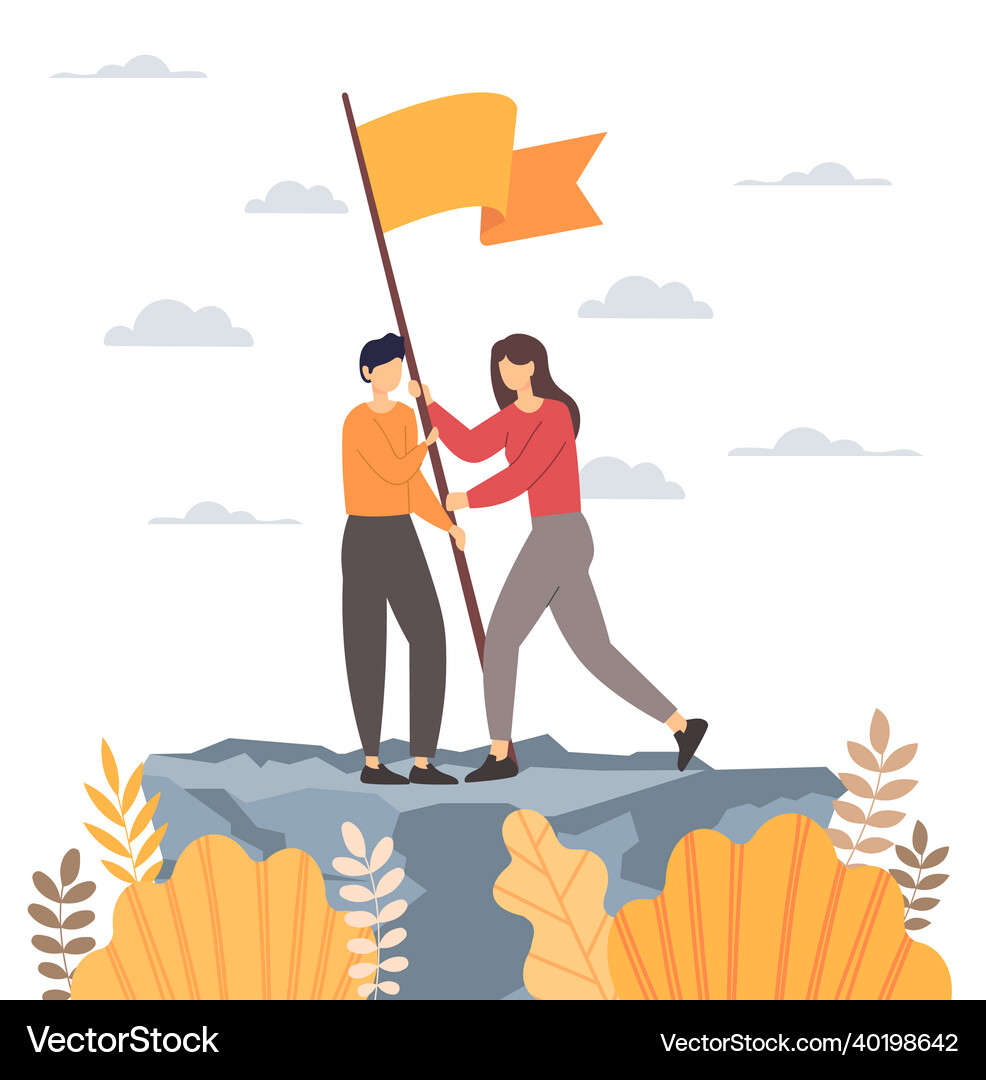 Concept of team goals Royalty Free Vector Image