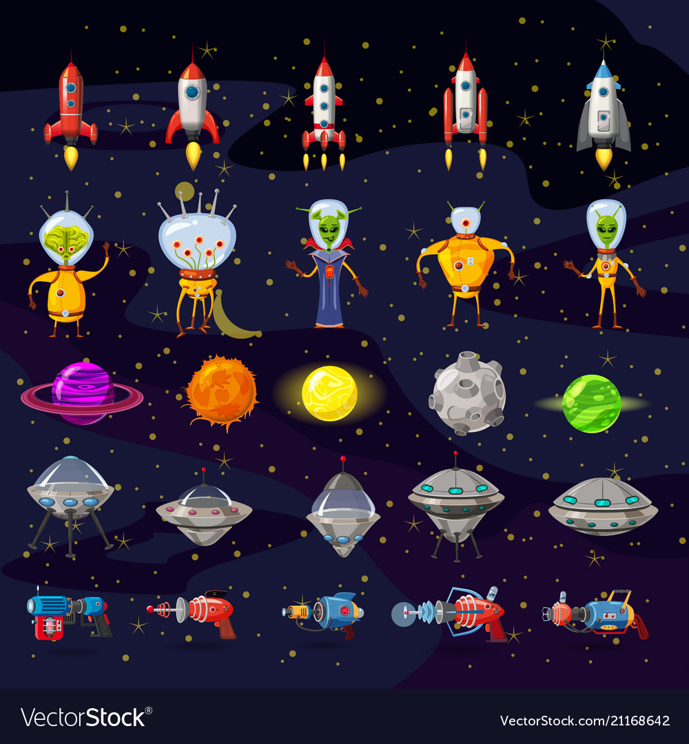 Cosmic Elements - Space Theme Royalty Free Vector Image
