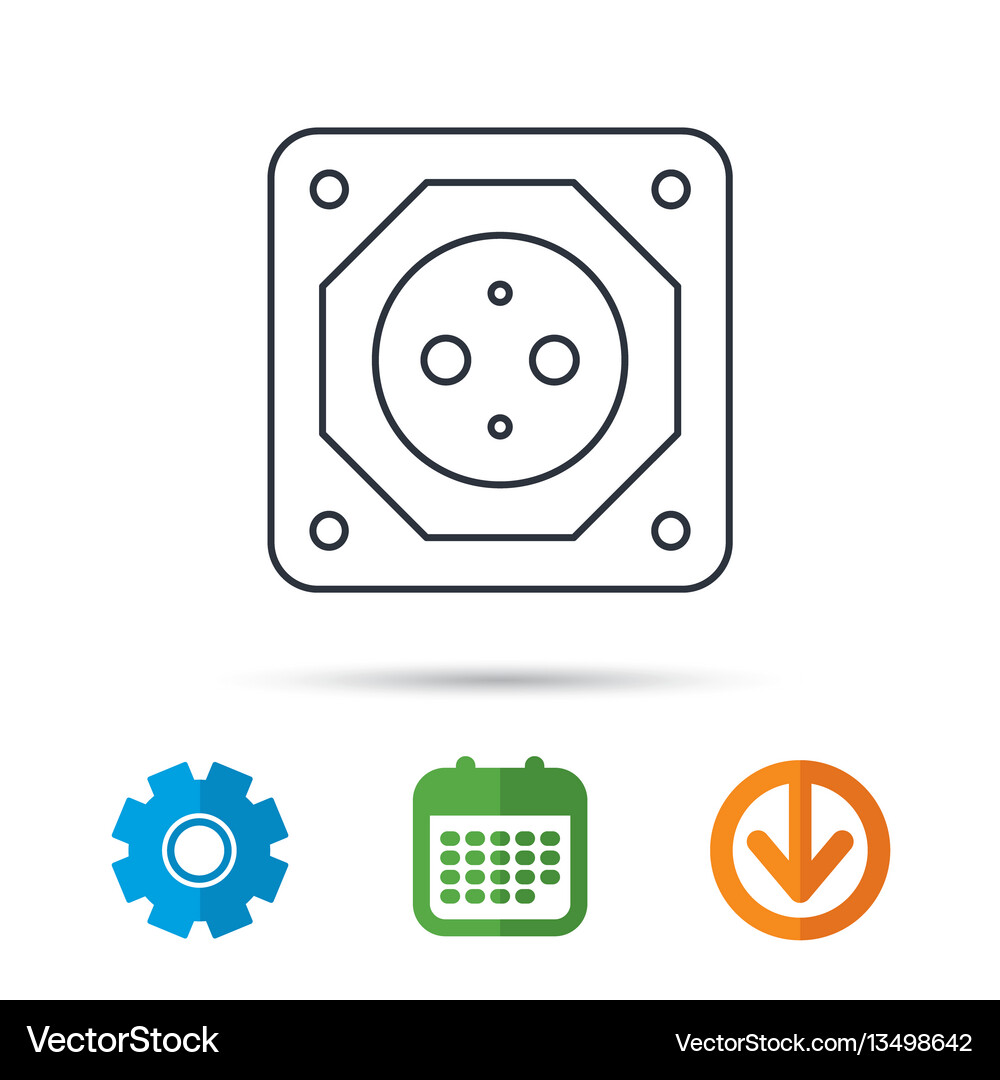 European socket icon electricity power adapter Vector Image