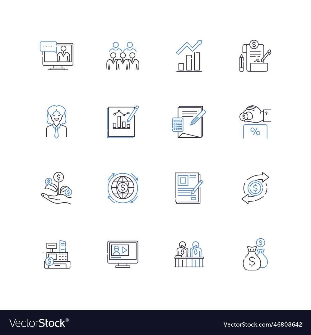 Evaluation line icons collection analysis Vector Image Evaluation line icons collection analysis Vector Image