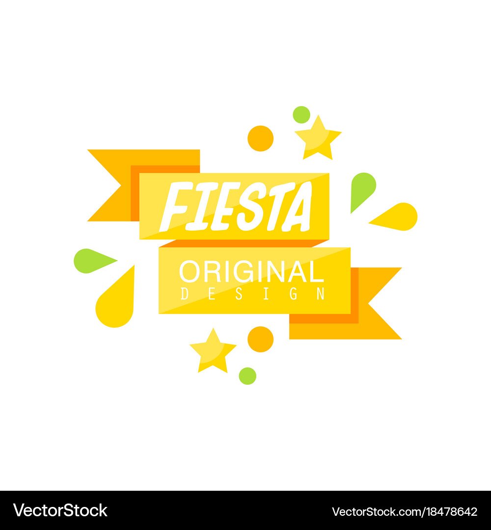 Fiesta original logo label with ribbon for a Vector Image