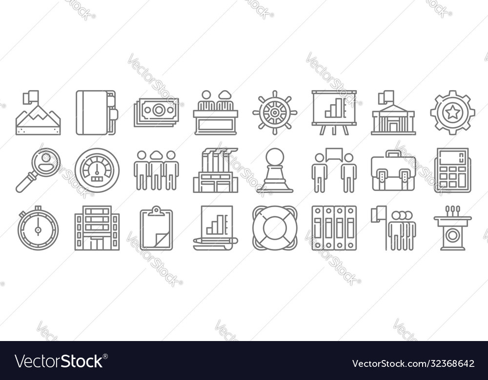 Management line icons linear set quality line set Vector Image