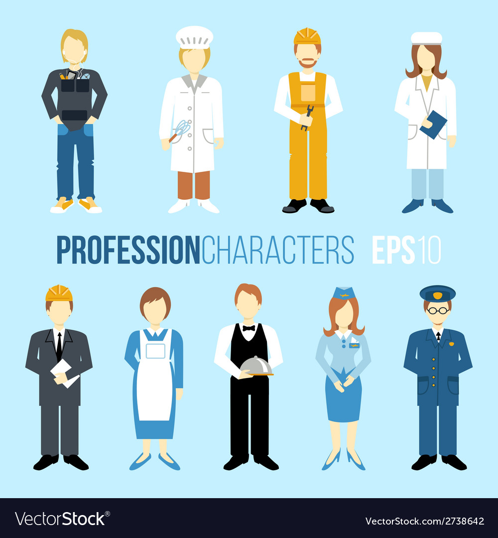 Proffession characters set Royalty Free Vector Image