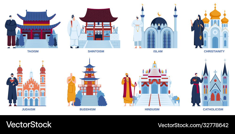 Religion temple church mosque Royalty Free Vector Image