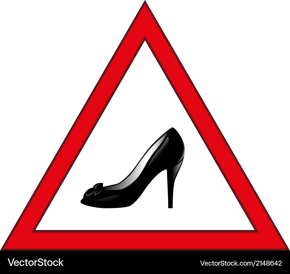 Shoes in the warning sign Royalty Free Vector Image