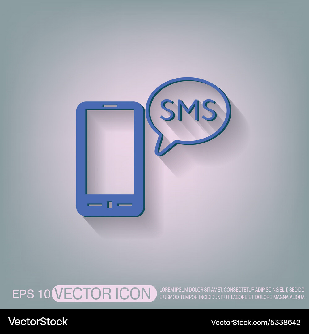 Smartphone with cloud of sms dialogue Royalty Free Vector