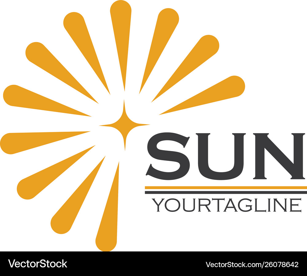 Sun logo icon Royalty Free Vector Image - VectorStock