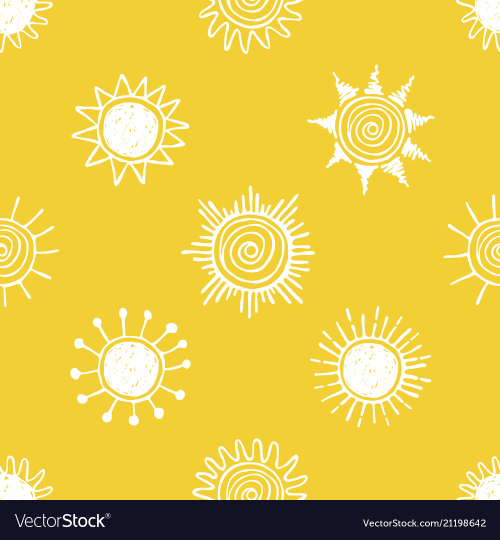 Sun seamless pattern Royalty Free Vector Image
