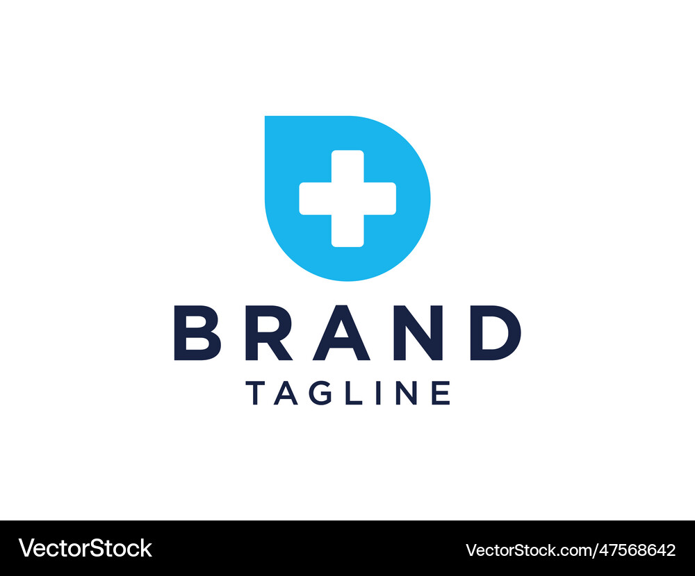 White cross sign with blue circle isolated Vector Image
