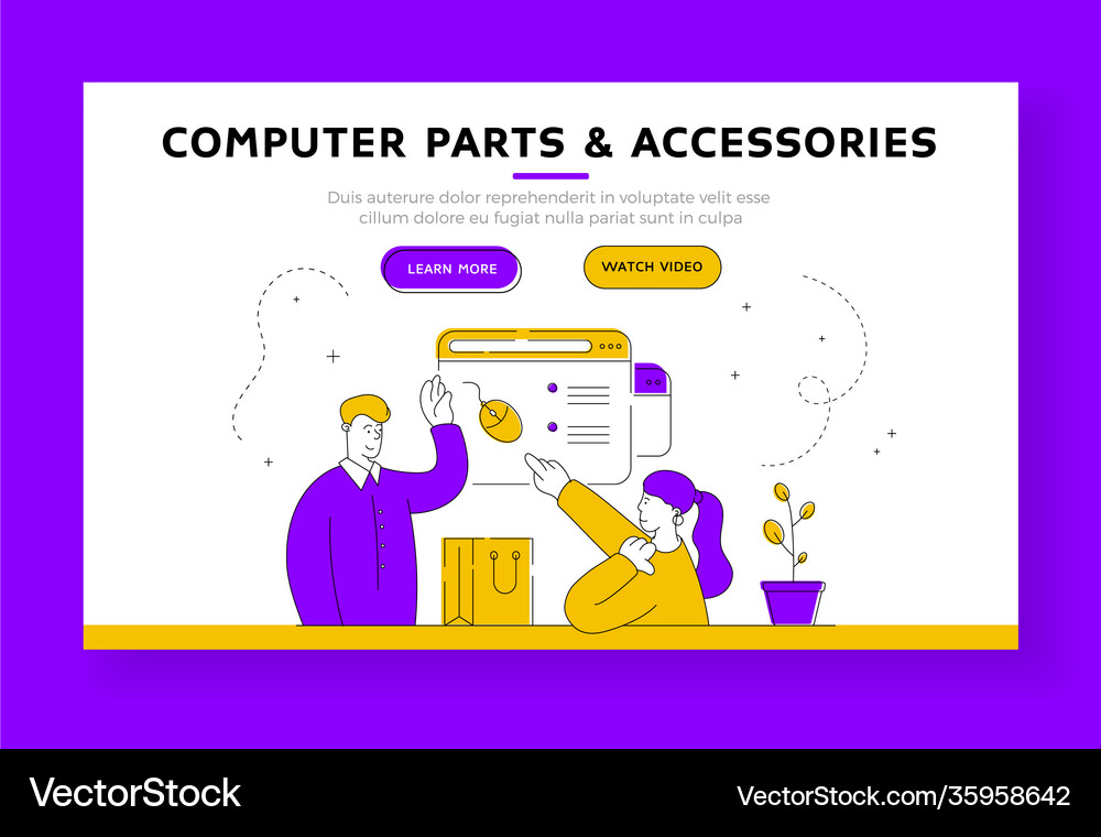 Woman chooses computer peripherals in online store