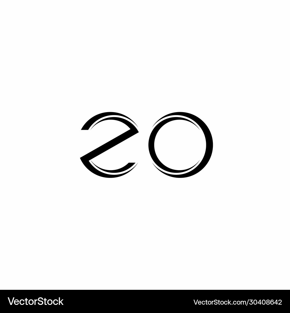 Zo logo monogram with slice rounded modern design Vector Image