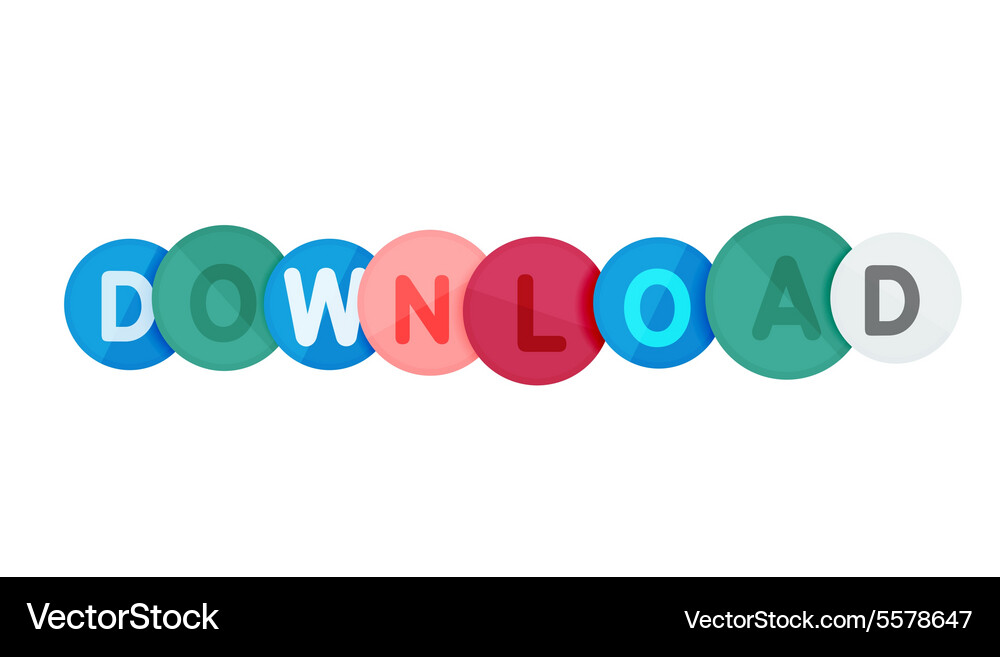 Download button made of glossy circles Royalty Free Vector