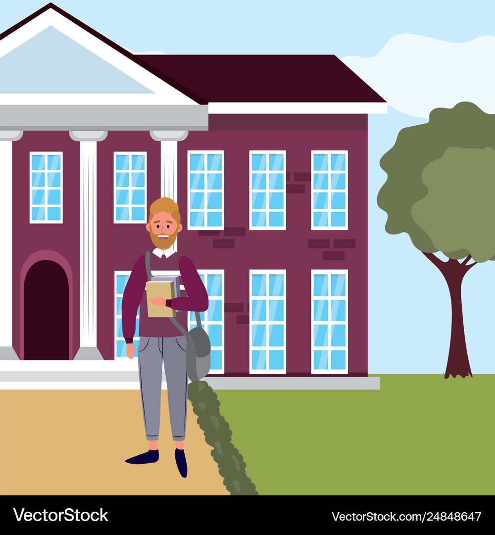 Education university college cartoon Royalty Free Vector