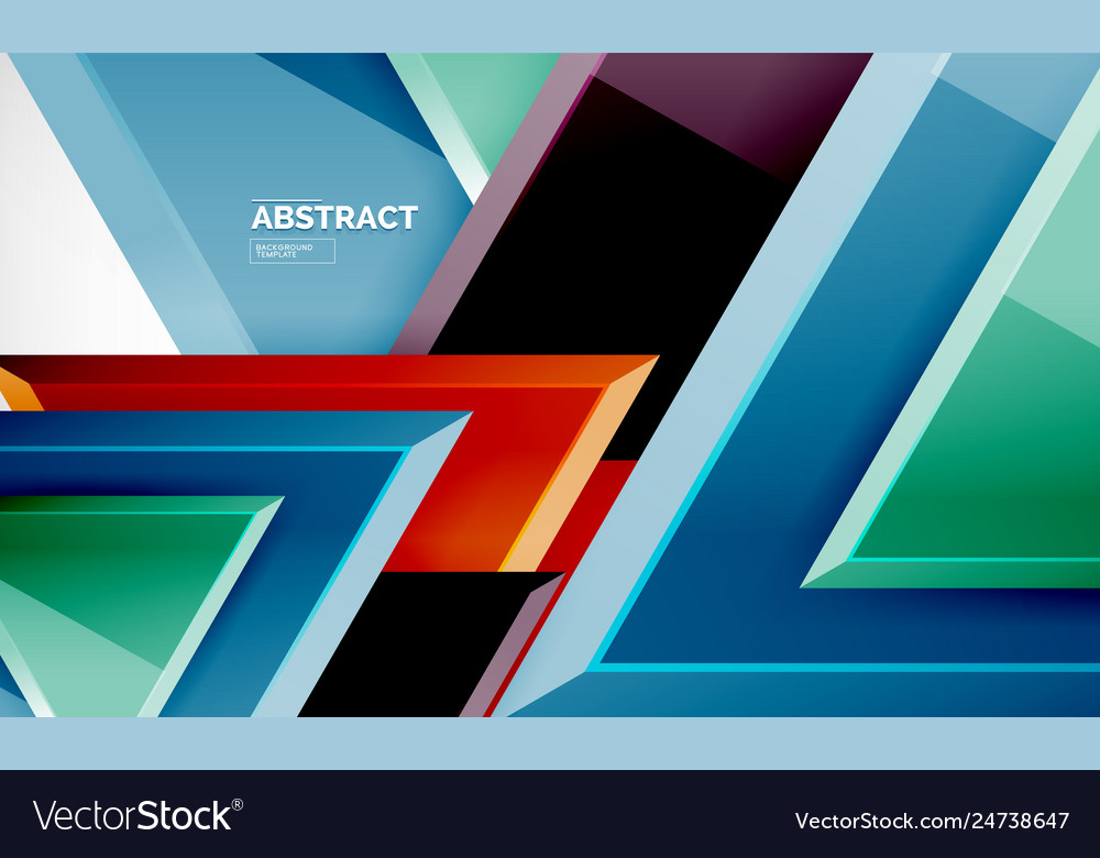 Flying triangles composition geometric background Vector Image